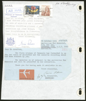 PREMIER ERIC REECE - TYPED LETTER SIGNED 09/26/1972 | eBay