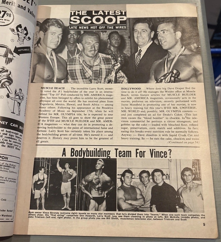 Larry Scott - Muscle Builder Bodybuilding Magazine - October 1966 | eBay