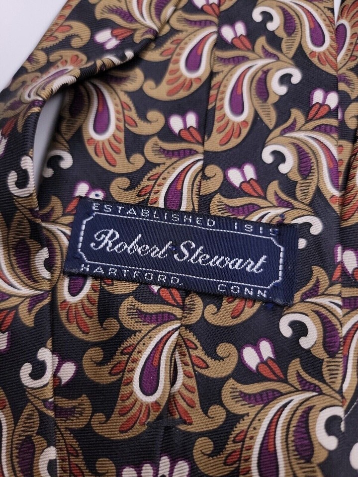 Robert Stewart Mens Formal Necktie 58"Lx4"W Black/Brown Neck Tie | eBay