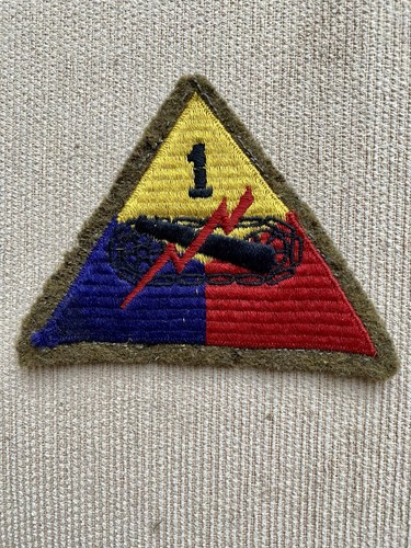 ORIGINAL WW2 FIRST 1ST ARMORED DIVISION BLACK BACK WOOLIE SHOULDER ...