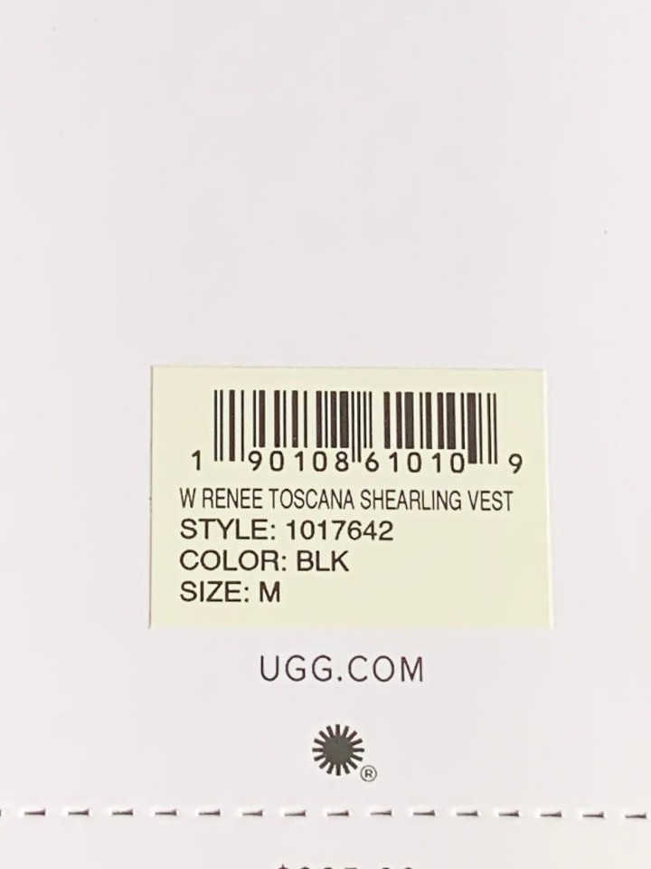 $995 UGGS SHEARLING/FUR VEST/JACKET RENEE TOSCANA SLEEVELESS M BLACK ...