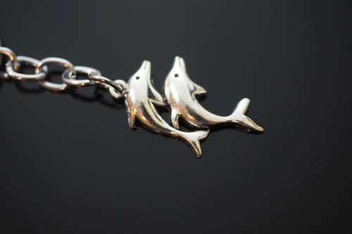 Two Dolphin Swimming Together Synchronized Keychain Charm Pendant Key ...
