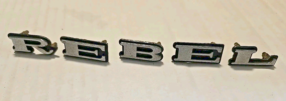 Vintage 1966 67 AMC REBEL Letters Chrome Emblem .5 x 1.25 Inch | eBay