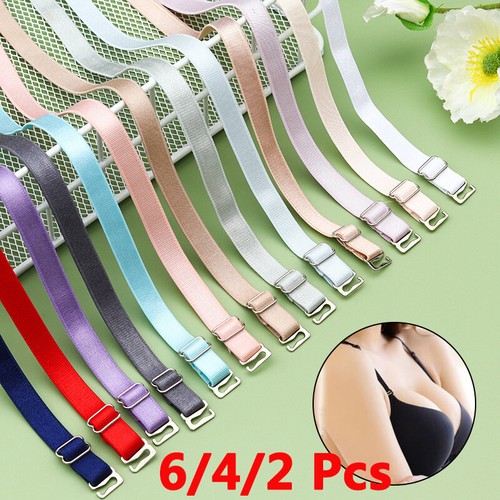 6Pc Nonslip Elastic Adjust Band Bra Strap Holder Strap Racer Back Clip ...
