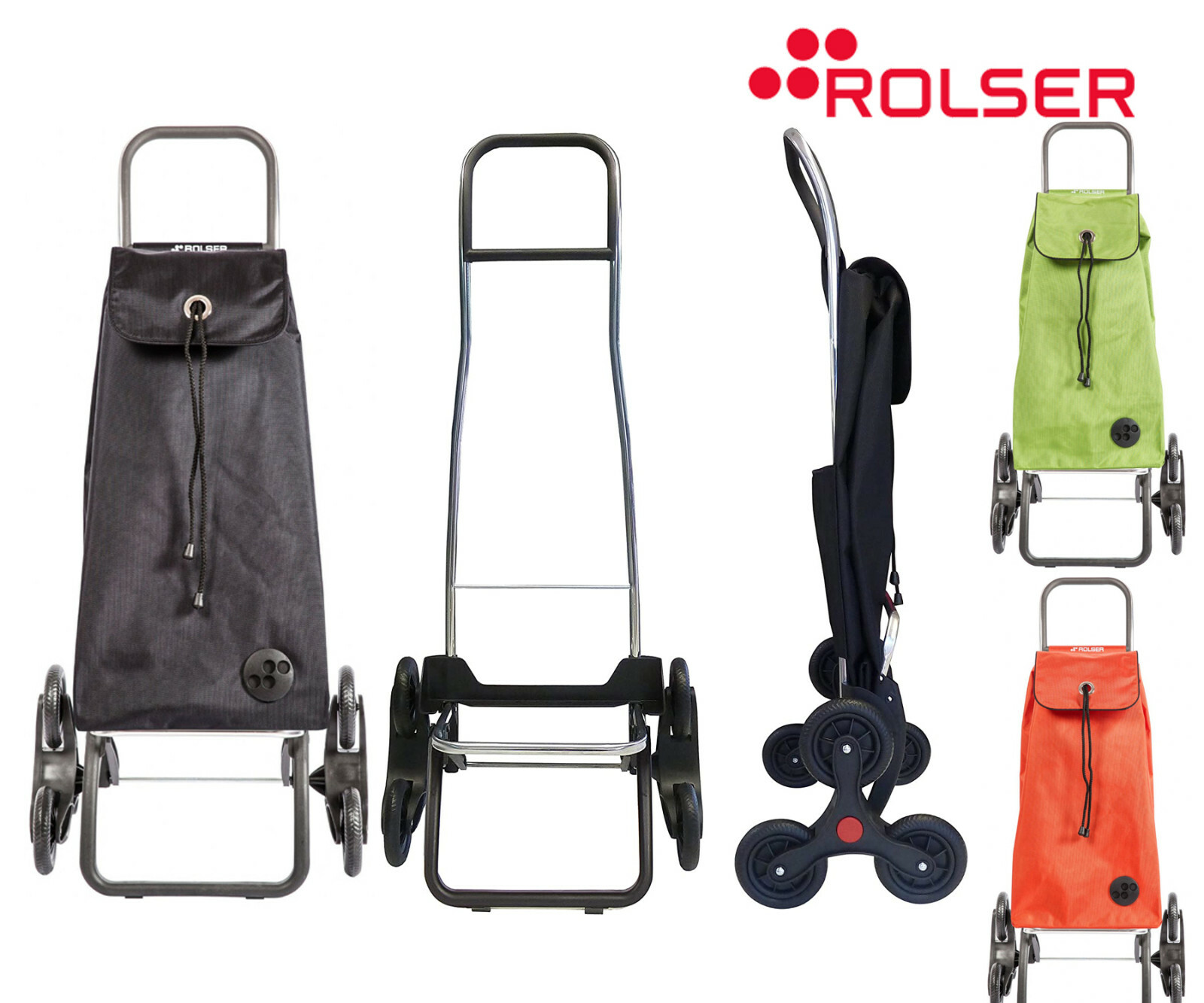 Rolser RD6 Pack LOGIC Deluxe Folding Tri-Wheeler Stair Climber Shopping ...
