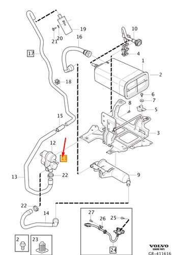 VOLVO V60 MK Verdunstungsemissions-Leckerkennungspumpe 31338272 NEU ...