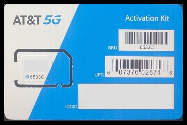AT&T 3-in-1 Nano/Micro/Standard Size SIM Card - 6533C for sale online ...