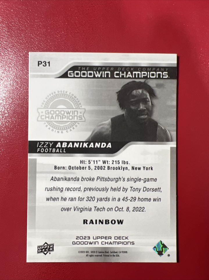 2023 Upper Deck Goodwin Champions Izzy Abanikanda Rainbow | eBay