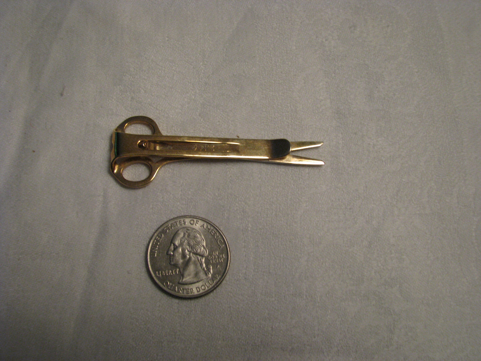 Vintage SWANK Goldtone Scissors Tie Clip Pearly Inset | eBay