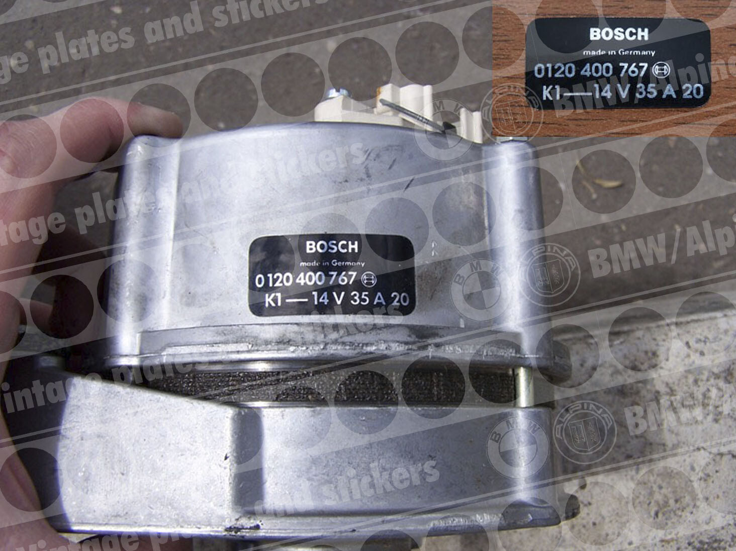 BOSCH chrome alternator label for BMW 2002 02 1502 1602 TII decal ...