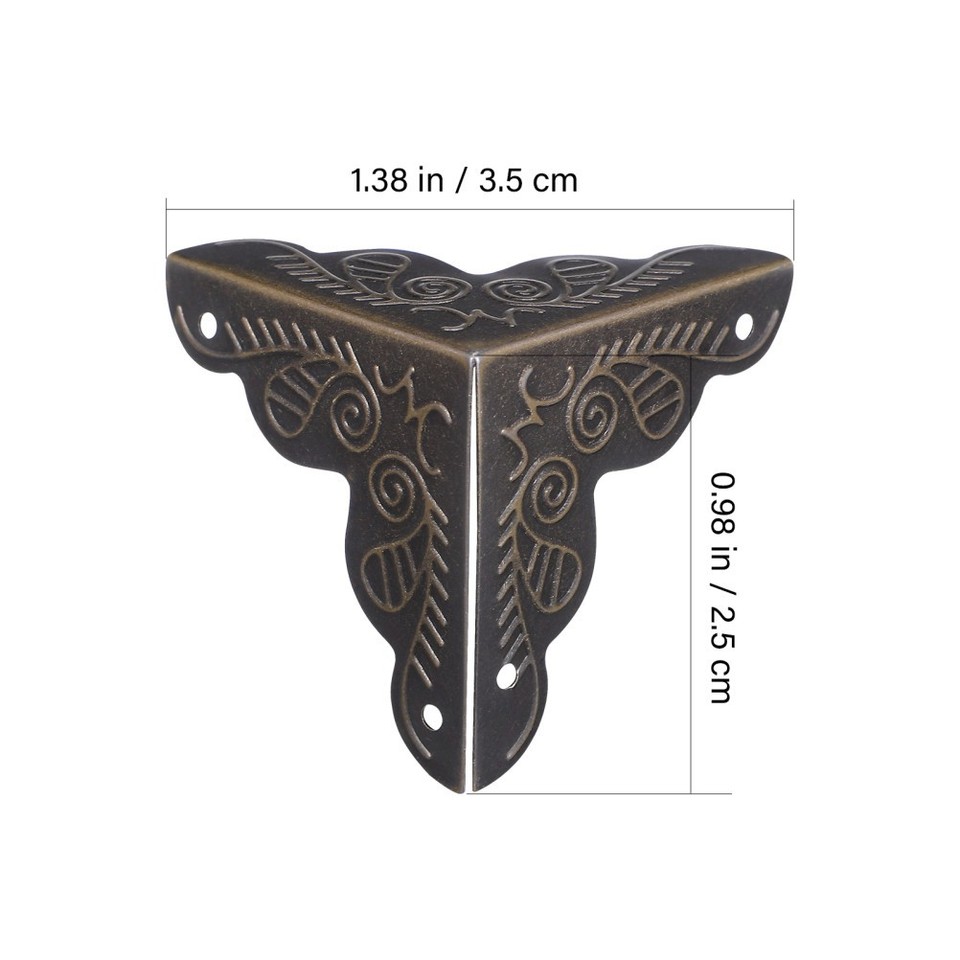 36 Pcs Iron Vintage Chest Corner Guards Decorative Box Edge Protectors ...