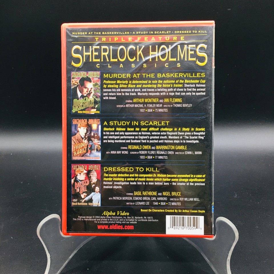 Sherlock Holmes Classics DVD 2004 Triple Feature Wontner Fleming Neill ...