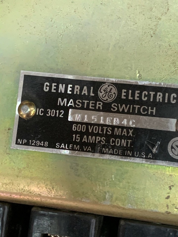 USED GENERAL ELECTRIC MASTER SWITCH IC3012 M151EB4C | eBay