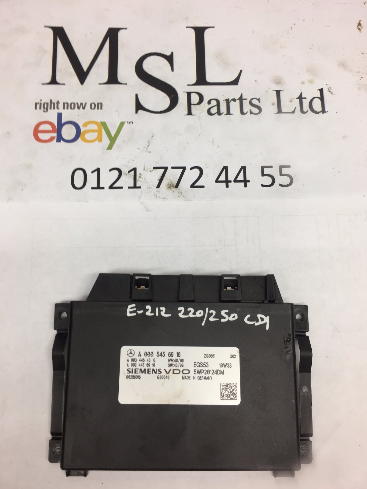 Mercedes E-Class E250 W212 TRANSMISSION CONTROL MODULE UNIT GSG ...