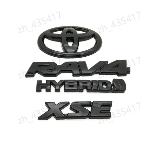 OVERLAY 2019 - 2025 TOYOTA RAV4 XSE HYBRID EMBLEM KITS GLOSS BLACK OUT ...