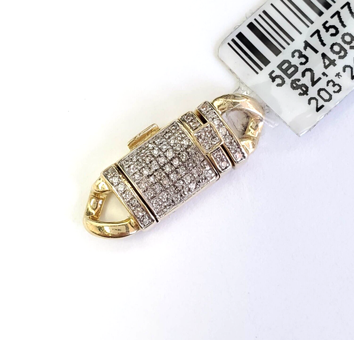 10K Yellow Gold Diamond Box Clasp Cuban Accessory 7-75MM Pave Set ...
