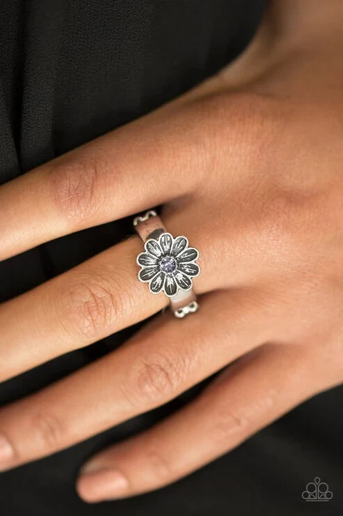 Paparazzi Jewelry Ring -Anywhere BUD Here- Light Purple Rhinestone ...