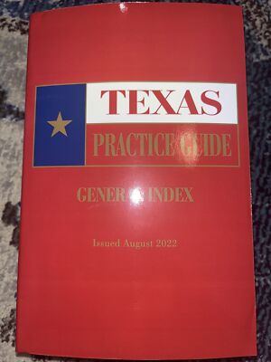 texas practice guide general index 2022 | eBay