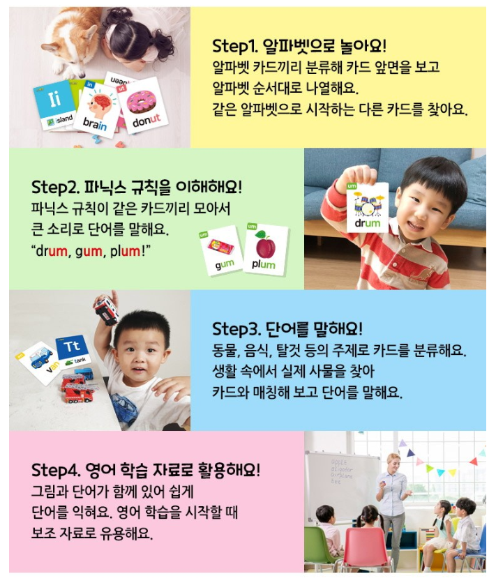 Pororo ABC Alphabet Flash Cards kids word letter Picture Learning Game ...