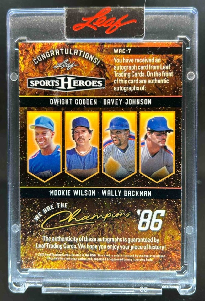 2025 Leaf Metal Heroes Dwight Gooden Johnson Wilson Backman Champions ...