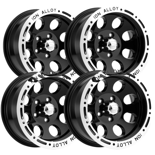 (Set of 4) Ion 174 17x9 5x5.5" +0mm Gloss Black Wheels Rims 17" Inch | eBay