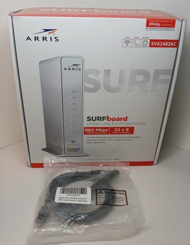 ARRIS Surfboard SVG2482AC 24x8 Cable Modem & AC1750 Wi-Fi 3.0 Router w ...
