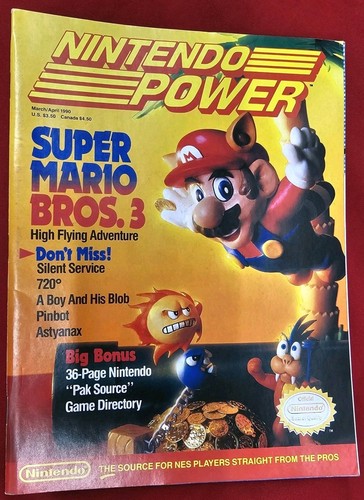 Nintendo Power Magazine 1990 Super Mario 3, Pak Source, Poster NO LABEL ...