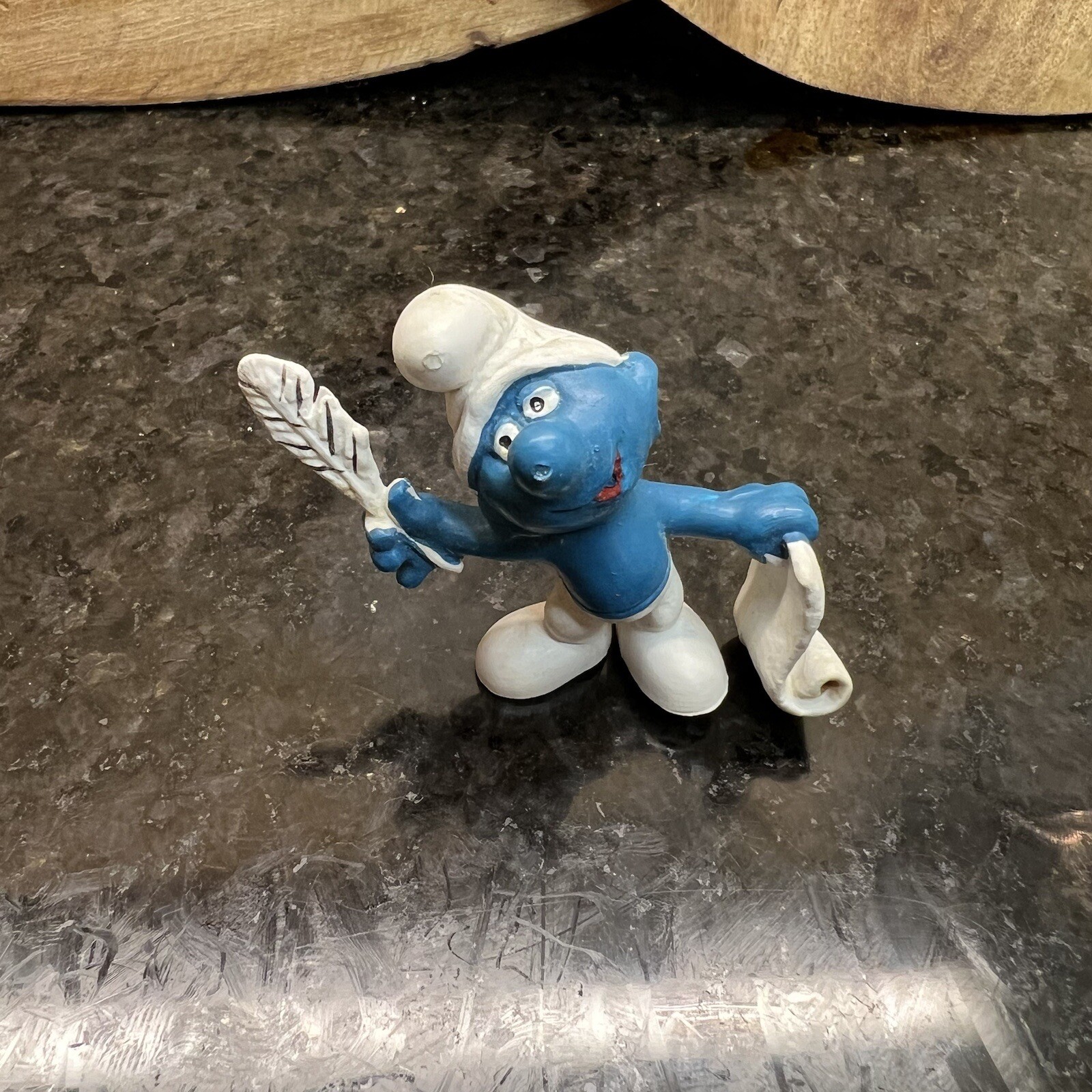 Smurfs 20022 Poet Smurf Writer Feather Pen Rare Vintage Figure PVC Toy ...