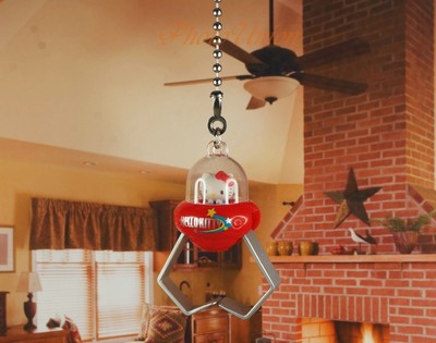Hello Kitty UFO Gift Red Ceiling Fan Pull Light Lamp Chain Decoration ...