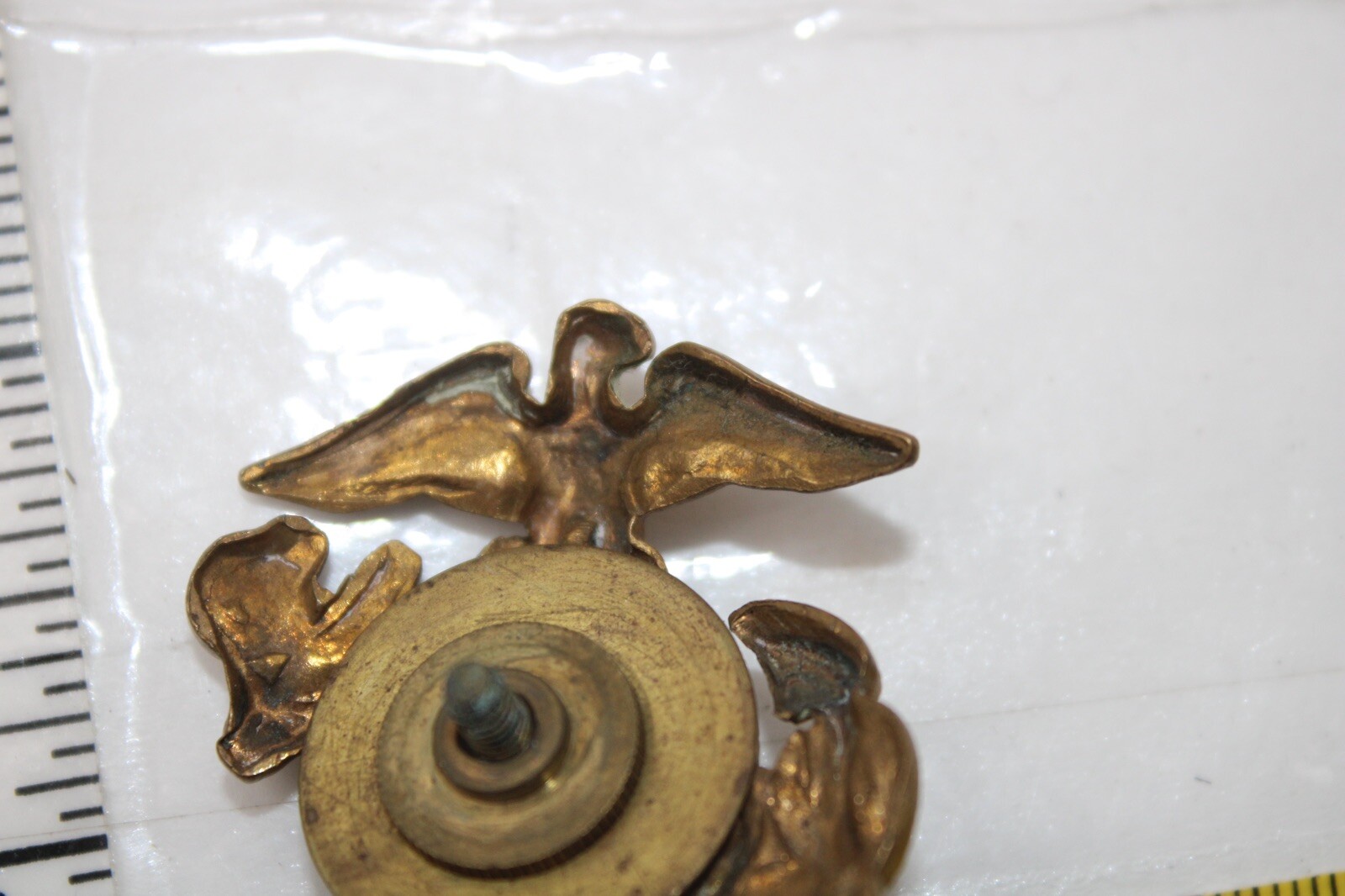 USMC Marine Corps Dress Cap Device Enlisted Screw Back Pin 1 3/4 Brass ...