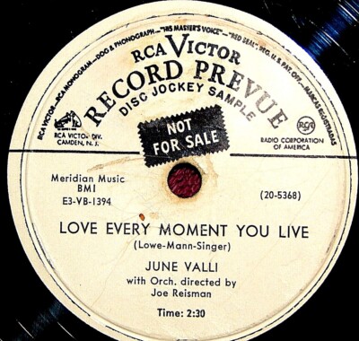 June Valli Love Every Moment with You PROMO 78 PLAY GRADED Fully Tested ...
