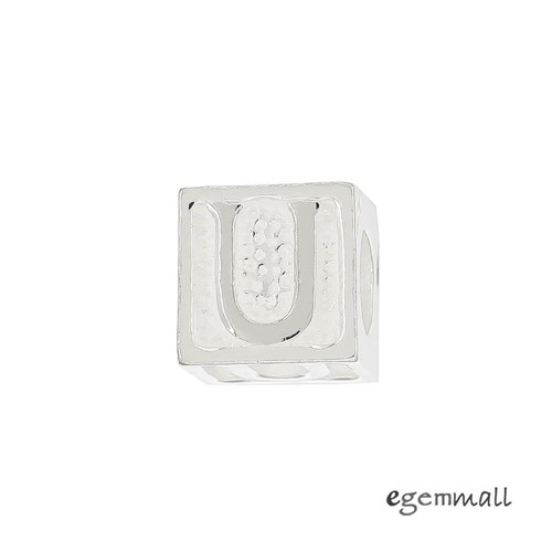 1 Sterling Silver Alphabet Initial Letter Cube Charm Bead Fit European ...