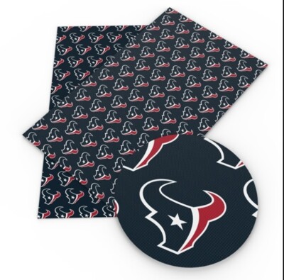 Texans FAUX LEATHER SHEET 8 x 12" 1118314 Houston Football SMOOTH ...
