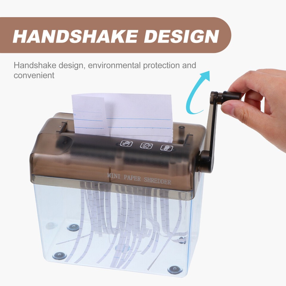 Hand Shredder Paper School Transparent Dust Box Mother Office | eBay