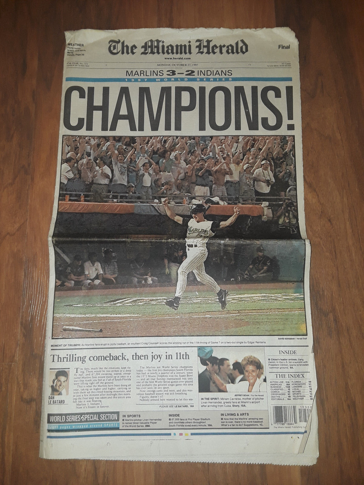 1997 Miami Florida Marlins World Series Champions Miami Herald ...