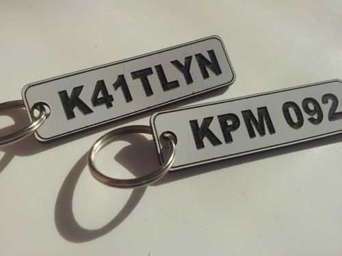 Number Plate Personalised Keyring LASER ENGRAVED car custom numberplate ...