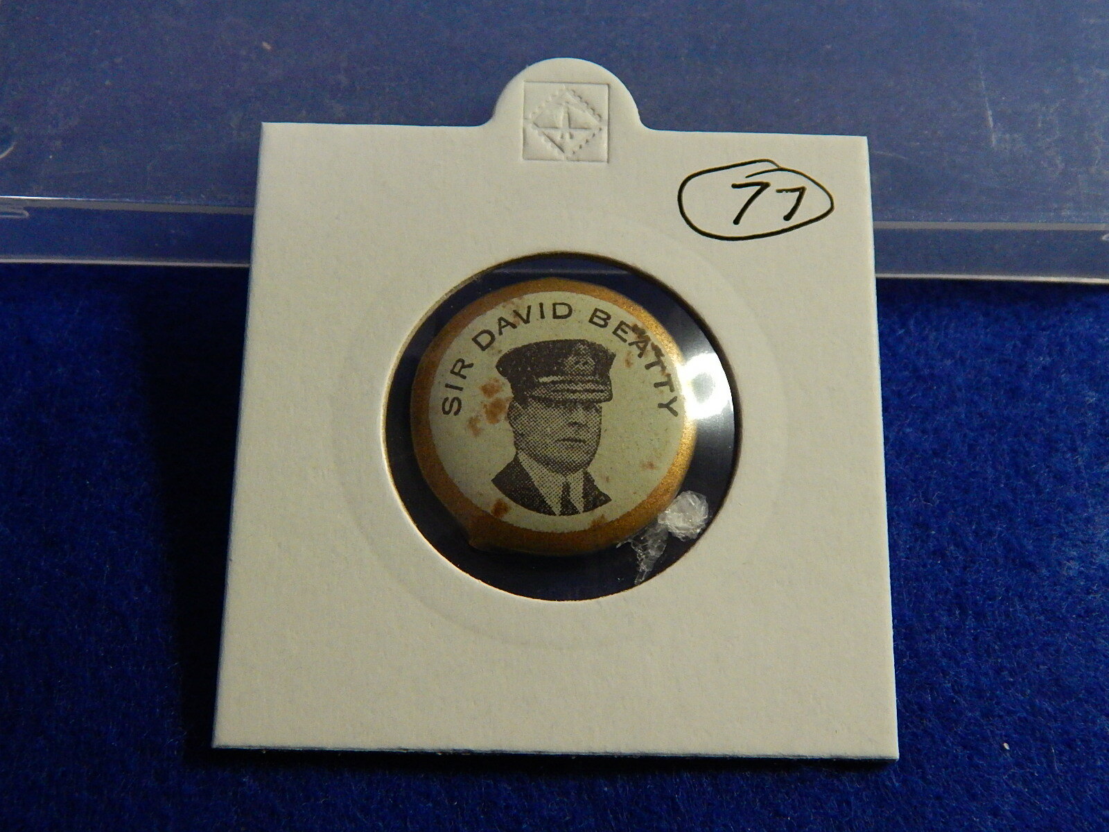 VINTAGE TIN BADGE - SIR DAVID BEATTY | eBay