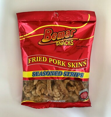 Bemar Snacks-Fried Pork Skins Seasoned Strips-24 bags | eBay