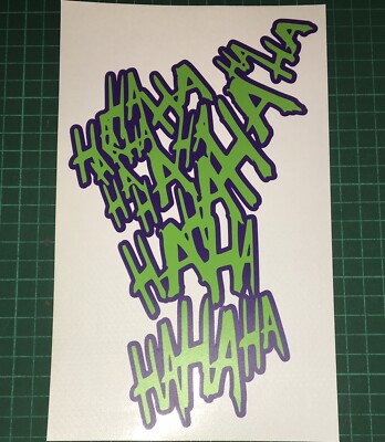 Joker HAHAHA Stickers Decals Layered Car Van Bike 220x135mm Matte Green ...