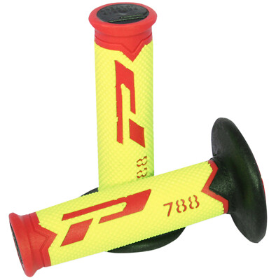 Pro Grip 788 Cross Triple Density Black/Red/Yellow MX Grips ...
