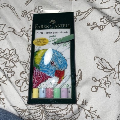 Faber Castell Pitt Artist Pens Pastel Colors Set 6 Markers Brush Tip | eBay