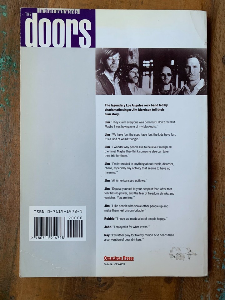 The Doors in Their Own Words by John Tobler, Andrew Doe and Doors (1988 ...
