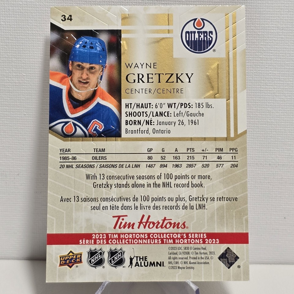 2023 Upper Deck Tim Hortons Legends Base Wayne Gretzky Edmonton Oilers ...