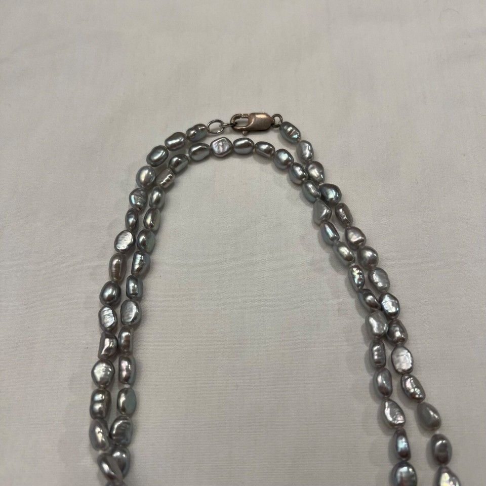 Honora Gray Baroque Freshwater Pearl 925 Sterling Silver Necklace 36 ...