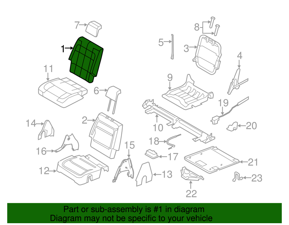 Genuine Ford Seat Back Cover GA8Z-7466600-CA | eBay