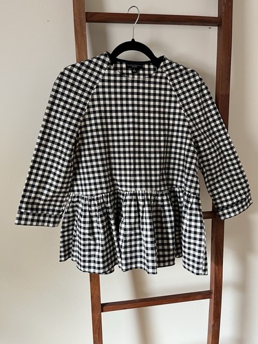 Victoria Beckham Target Gingham Peplum Top Sz Small | eBay