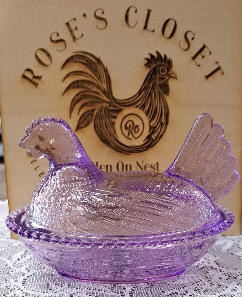 Purple Hen On Nest Original Rose's Closet W/Box & Sticker, Small ...