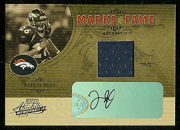 2005 Absolute Marks of Fame Material Autographs #9 Tatum Bell/300 Jsy ...