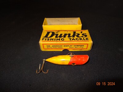 Dunk's Box and Old Wood Fishing Lure with Glass Eyes | eBay
