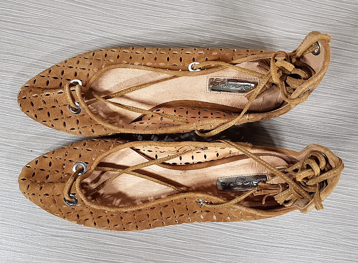 Halogen Nella Ghillie Flat, Cognac Perforated Leather, Womens Various ...